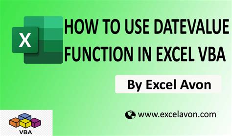 how to use datevalue function in excel vba