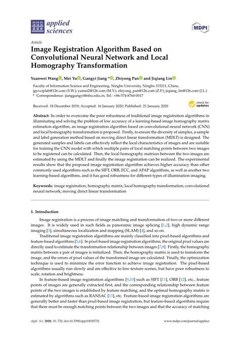 pdf image registration algorithm based on convolutional neural network and local homography