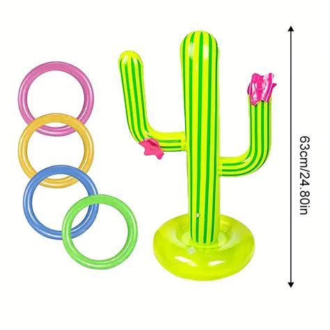 Fun Summer Party Game Inflatable Cactus Ring Toss Toy Set Temu New Zealand