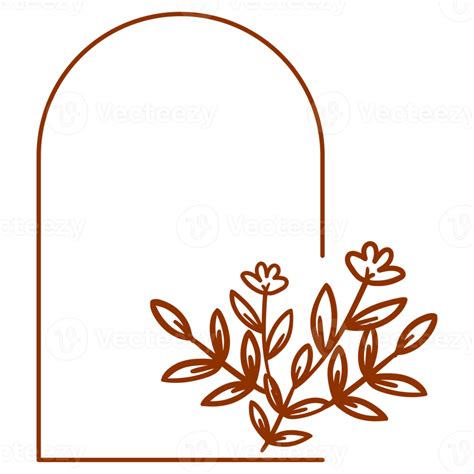 Minimalist Aesthetic Floral Frame 11459274 PNG