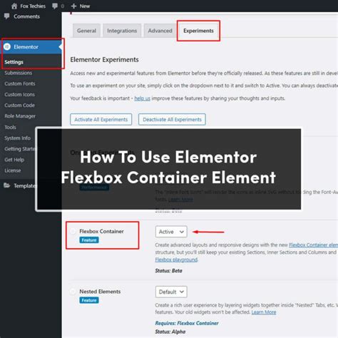 How To Use Elementor Flexbox Container Element Fox Techies