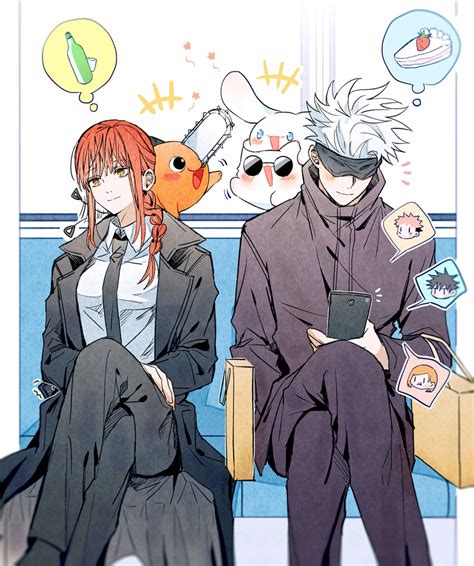 Makima Gojou Satoru Fushiguro Megumi Itadori Yuuji Pochita And 1