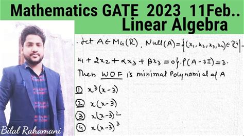 gate 2023 maths solution minimal polynomial linear algebra youtube
