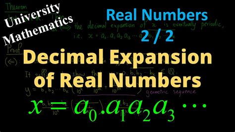 decimal expansion of real numbers youtube