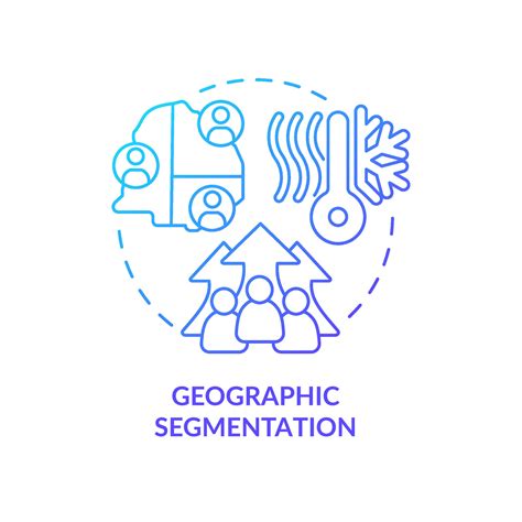 geográfico segmentación azul degradado concepto íconos colocar región