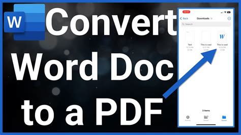 How To Convert Word Document To Pdf On Iphone Youtube