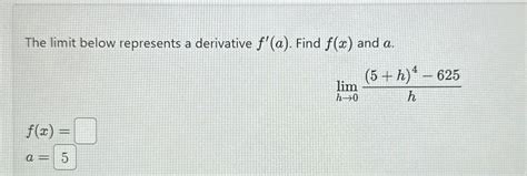[solved] the limit below represents a derivative f a find f x and a 5 course hero