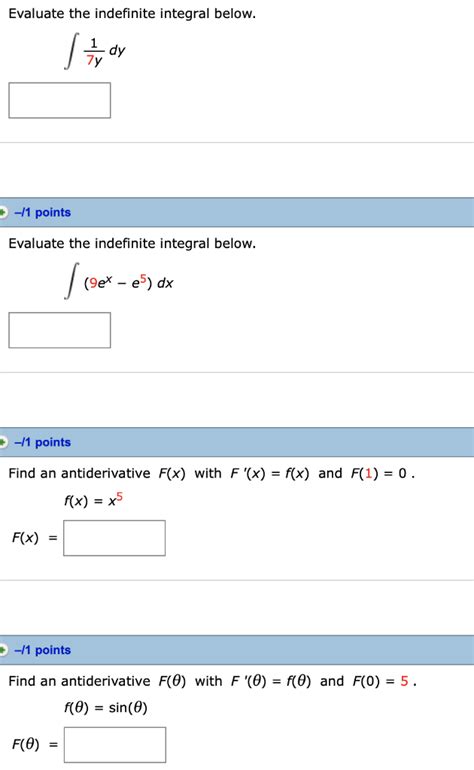 solved evaluate the indefinite integral below dx x2 1 1