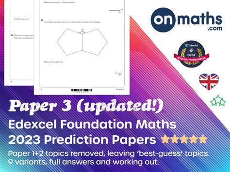 Post Paper 2 Maths GCSE 2023 EDEXCEL Paper 3 Foundation Predicted