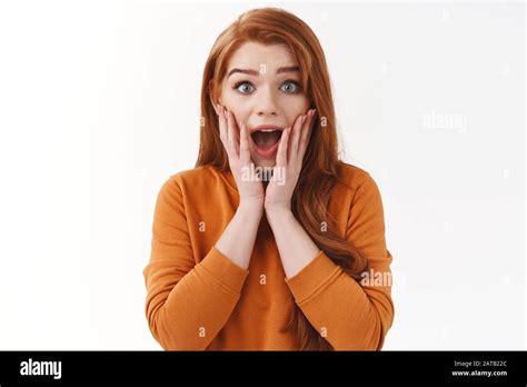 Omg What An Awesome Promo Astonished Impressed Cute Redhead Silly Girl With Long Ginger Hair