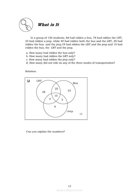 math 7 module 2 problems involving sets grade 7 modules