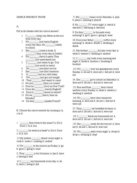 Soal Simple Present Tense Pdf