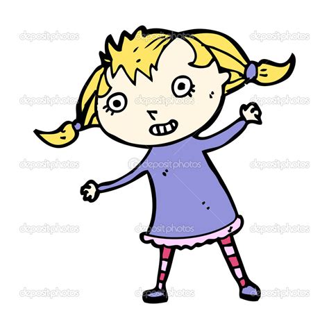 Excited Girl Cartoon Stock Vector Lineartestpilot 16286859