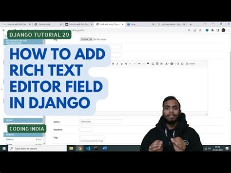 How To Add Rich Text Editor In Django Django Tutorial Rich Text