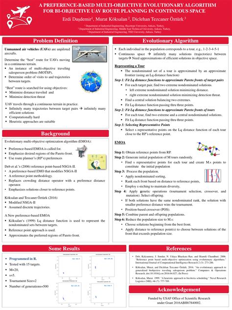 pdf a preference based multi objective evolutionary algorithm for bi objective uav route