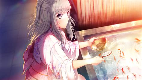 Gamecg Grayeyes Grayhair Japaneseclothes Katahirayuuna Minamihamayoriko Morecompany