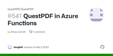 questpdf in azure functions · questpdf questpdf · discussion 541 · github