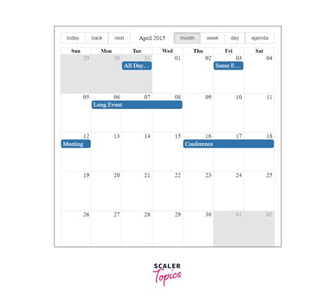 React Big Calendar Scaler Topics