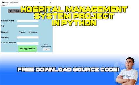 hospital management system project in python using tkinter