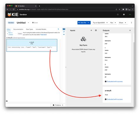 Drools List Contains For Structure Data Type In DMN Decision Table