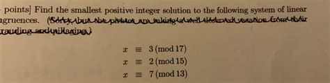 solved points find the smallest positive integer solution