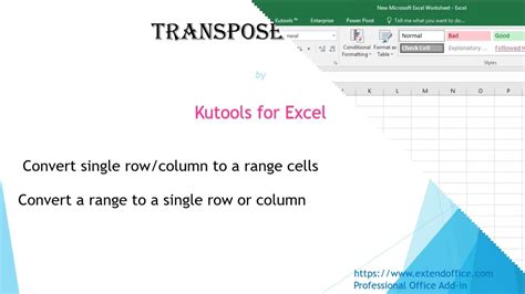 Transpose Convert A Single Column Or Row To Ranges Or Vise Versa In