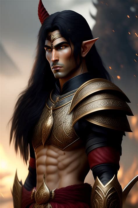 Lexica Male Elf Warrior With Black Hair Detailed Fantasy