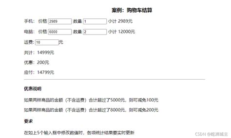 javascript购物车结算案例 csdn博客