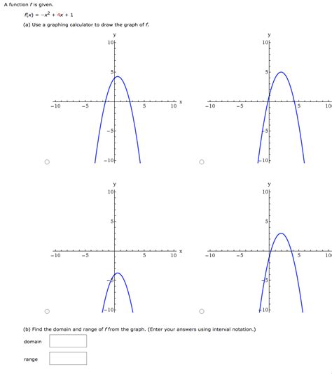 domain and range using interval notation calculator