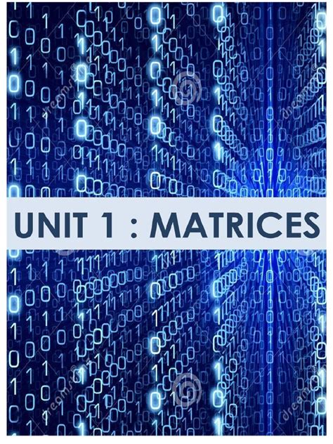 unit 1 matrices pdf matrix mathematics determinant