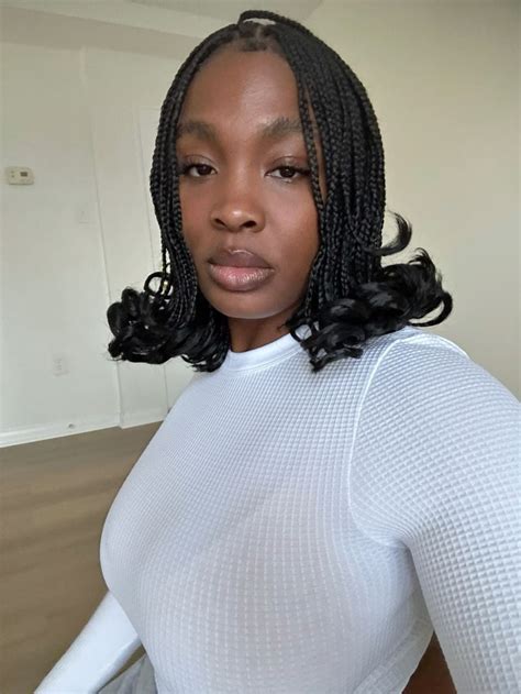 Short Curly Braids Dolly Braids Braided Hairstyle Inspo In 2024 Box Braids Hairstyles For