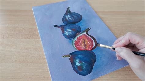 How To Draw Fig Fruit Acrylic Figs Painting Step By Step Deoli