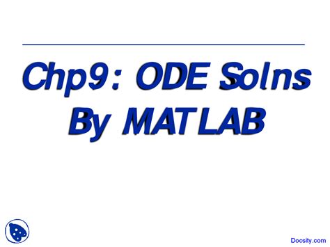 ode computational methods lecture slides docsity