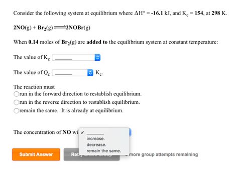 solved consider the following system at equilibrium where