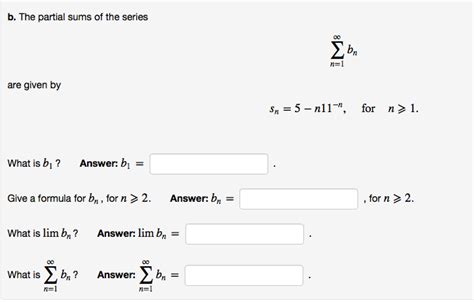 solved the partial sums of the series sigma infinity n 1