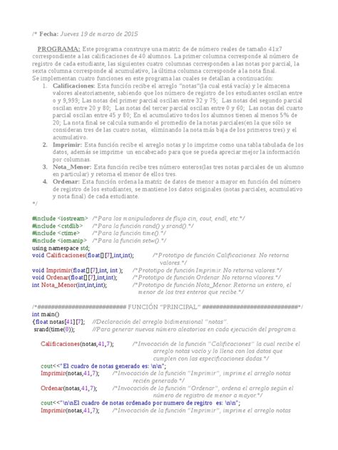 funciones y arreglos bidimensionales pdf matriz matemáticas programación de computadoras