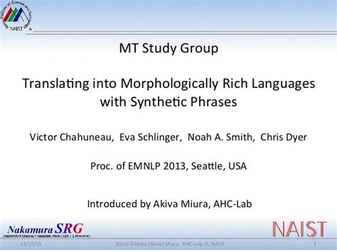 [paper introduction] translating into morphologically rich languages