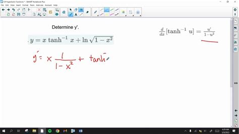 derivative of inverse hyperbolic function youtube