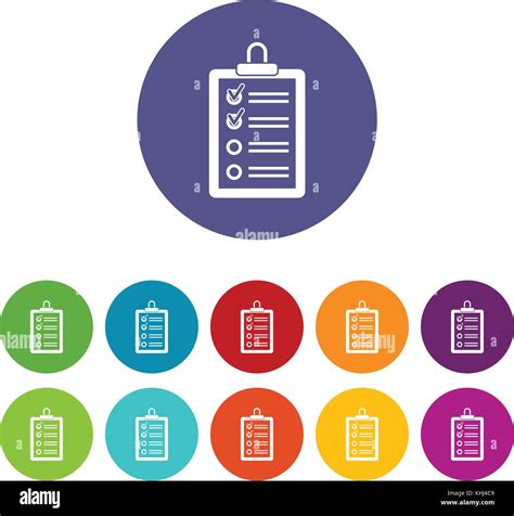 Clipboard With To Do List Set Icons Stock Vector Image Art Alamy