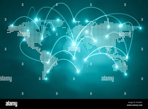 Background Digital Image Of World Map With Connection Lines Stock Photo