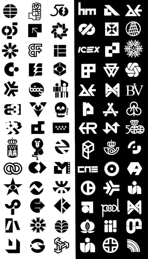 Two Different Types Of Symbols Are Shown In Black And White