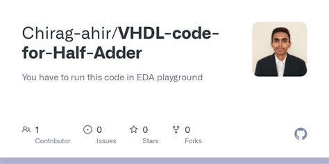 GitHub Chirag Ahir VHDL Code For Half Adder You Have To Run This