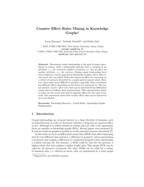 PDF Counter Effect Rules Mining In Knowledge Graphs