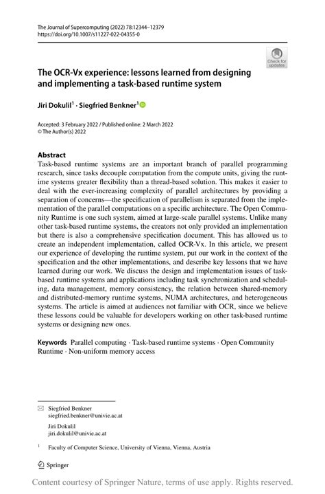 pdf the ocr vx experience lessons learned from designing and implementing a task based