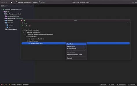 run selenium tests with specflow browserstack docs