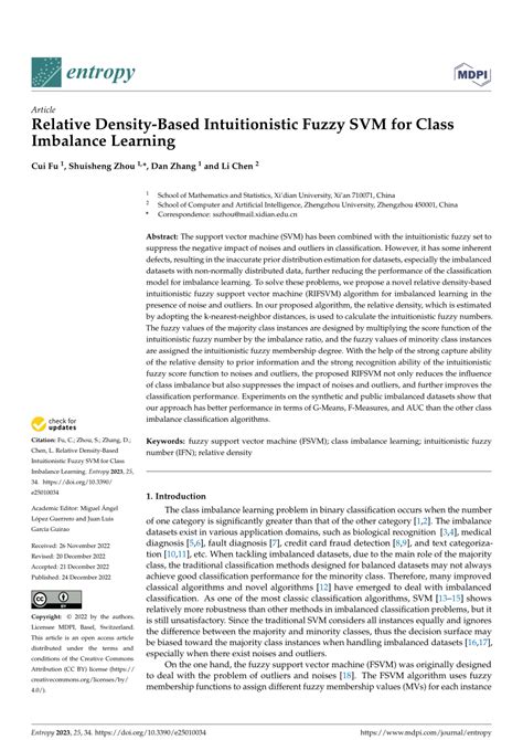 pdf relative density based intuitionistic fuzzy svm for class imbalance learning