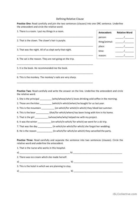 2 Relative Clauses Defining Creative Writing Prompt Writi