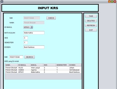 contoh aplikasi input krs java netbeans sekedar hobi hot sex picture