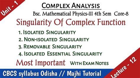 singularity of complex function and different types of singularity bsc mathematical physics 3 4th
