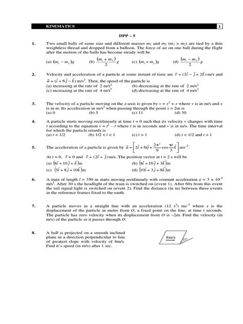analysis of kinematics problems involving particle motion projectile motion and relative